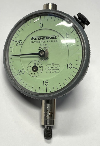 Federal C5M Dial Indicator with Lug Backand Rev Counter, 0-.075" Range – Ideal Precision ...