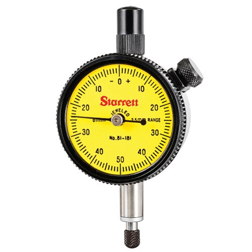 Starrett 81-181J Dial Indicator, 2.5mm Range, 0.01mm Graduation – Ideal Precision Instrument ...