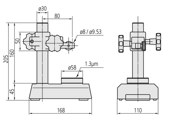 Mitutoyo 7001-10 Dial Gage Stand with Serrated Anvil, 4.0 Mitutoyo 7001-10 Dial Gage Stand with Serrated Anvil, 4.0