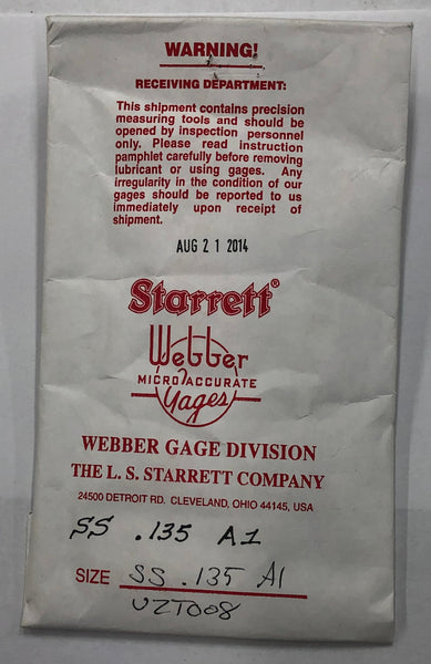 Starrett/Webber Square Steel .135" Gage Block, Grade A1 – Ideal ...
