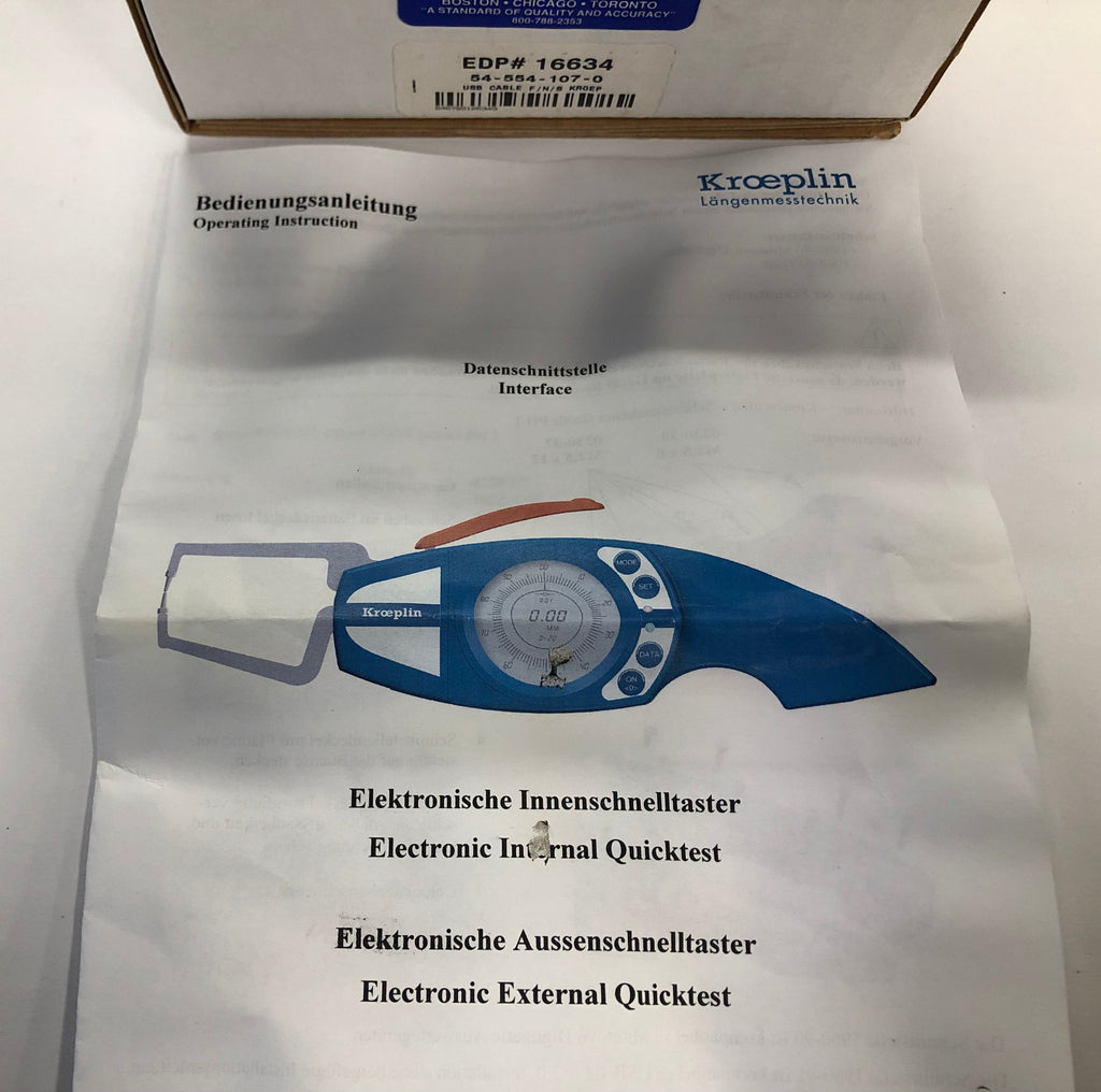 Fowler 54-554-107-0 USB Interface Cable and Cover for Fowler 54-554 Se ...