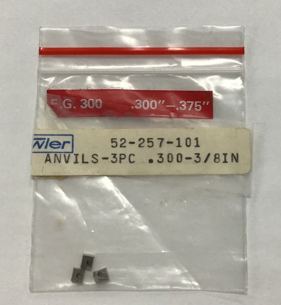 Fowler 52-257-101 Replacement 3 Piece Anvil Set, .300-3/8 Inch *NEW ...