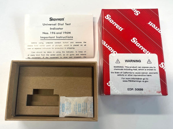 Starrett PKG06243 Box ONLY for Starrett 196 Back Plunger Dial Indicato ...