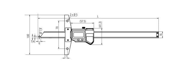Mitutoyo 571-312-20 ABSOLUTE Digimatic Depth Gage IP67, 0-8"/0-200mm R ...