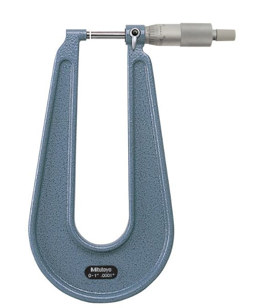 Mitutoyo 118-129 Deep Throat Sheet Metal Micrometer, 0-1" Range, .0001 ...